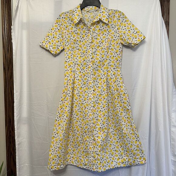 Boden | Dresses | Boden Size 2 Summer Cotton Lemon Shirt Dress Short ...